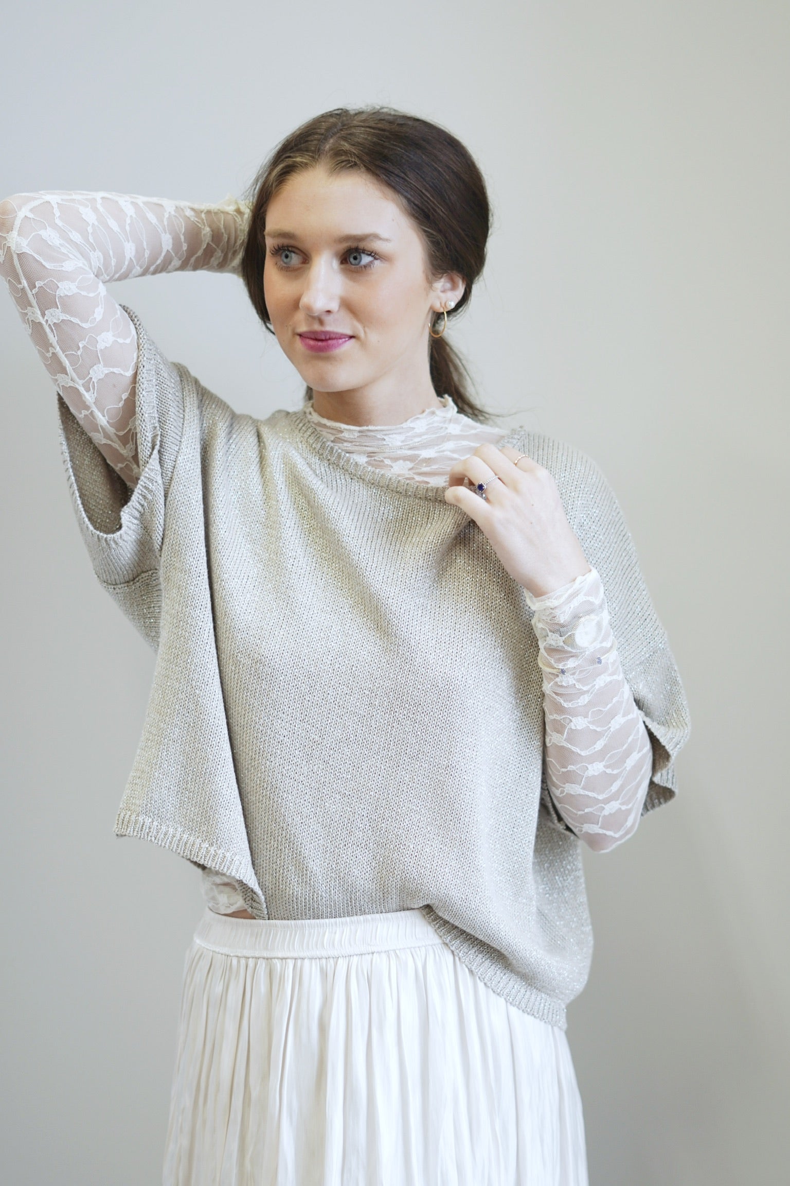 Viola Ivory Lace Under Top – Allie and Me Boutique