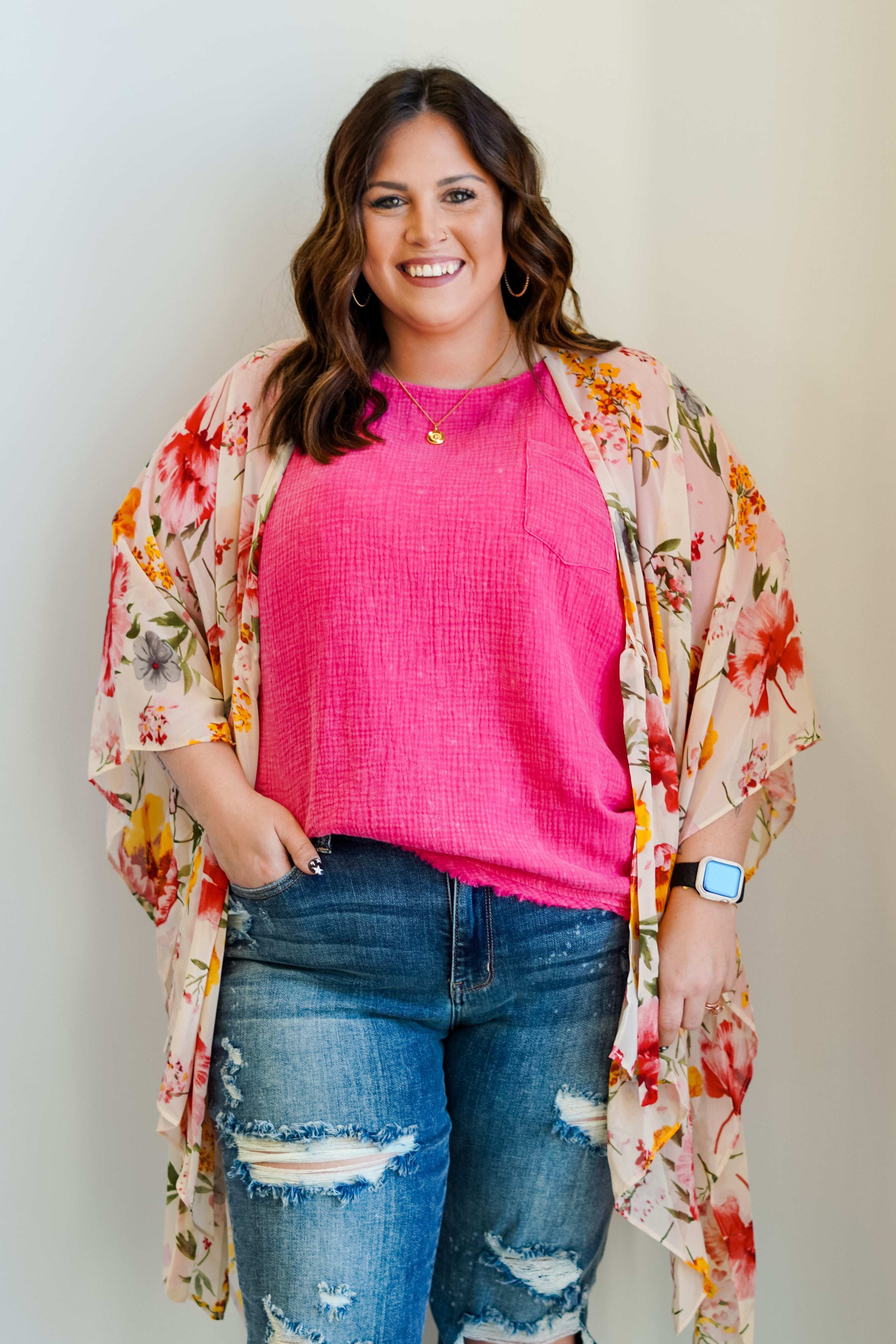 Talia Lush Tie Front Floral Cardigan – Allie and Me Boutique