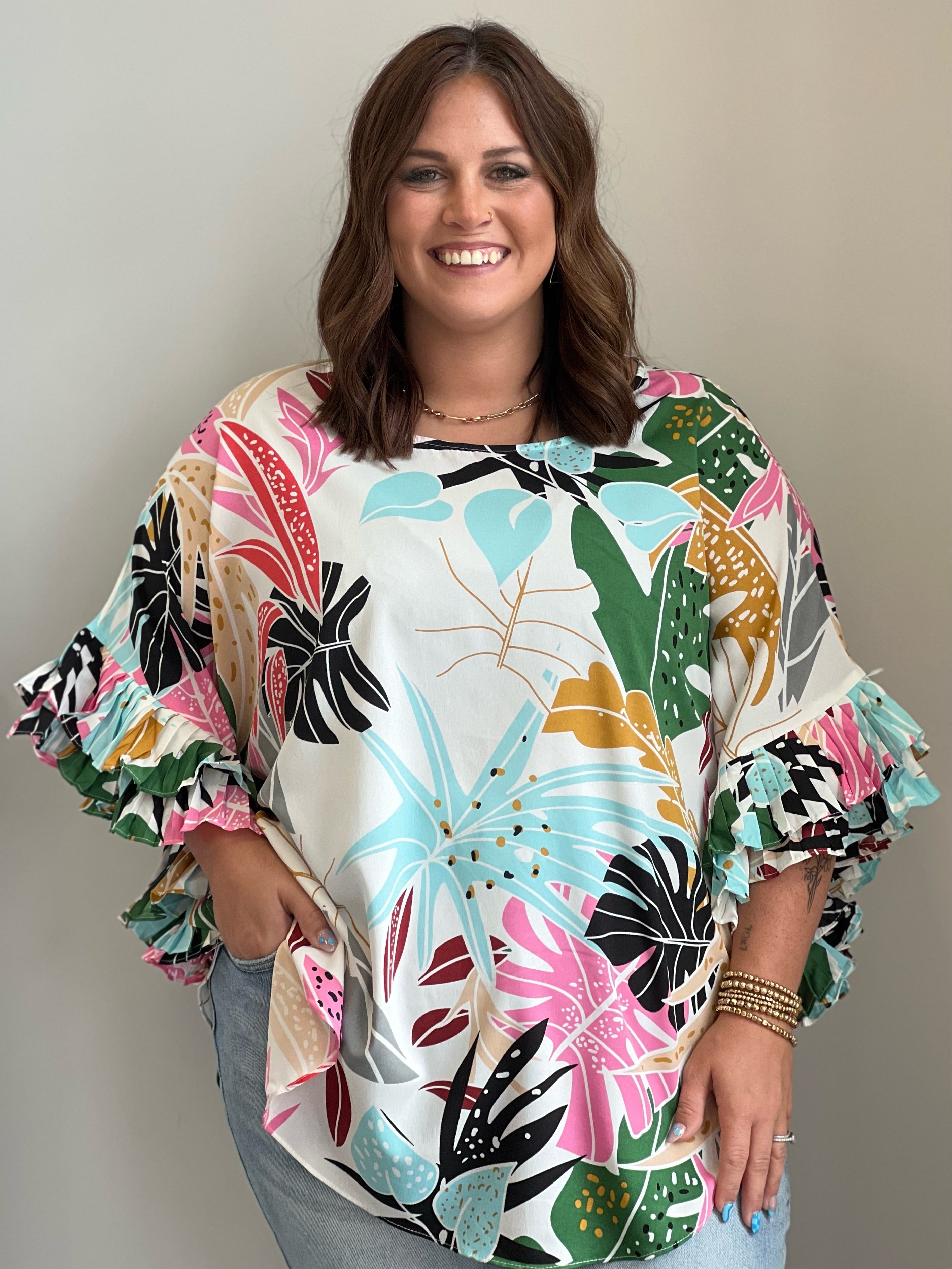 Lily Lush White and Floral Top – Allie and Me Boutique