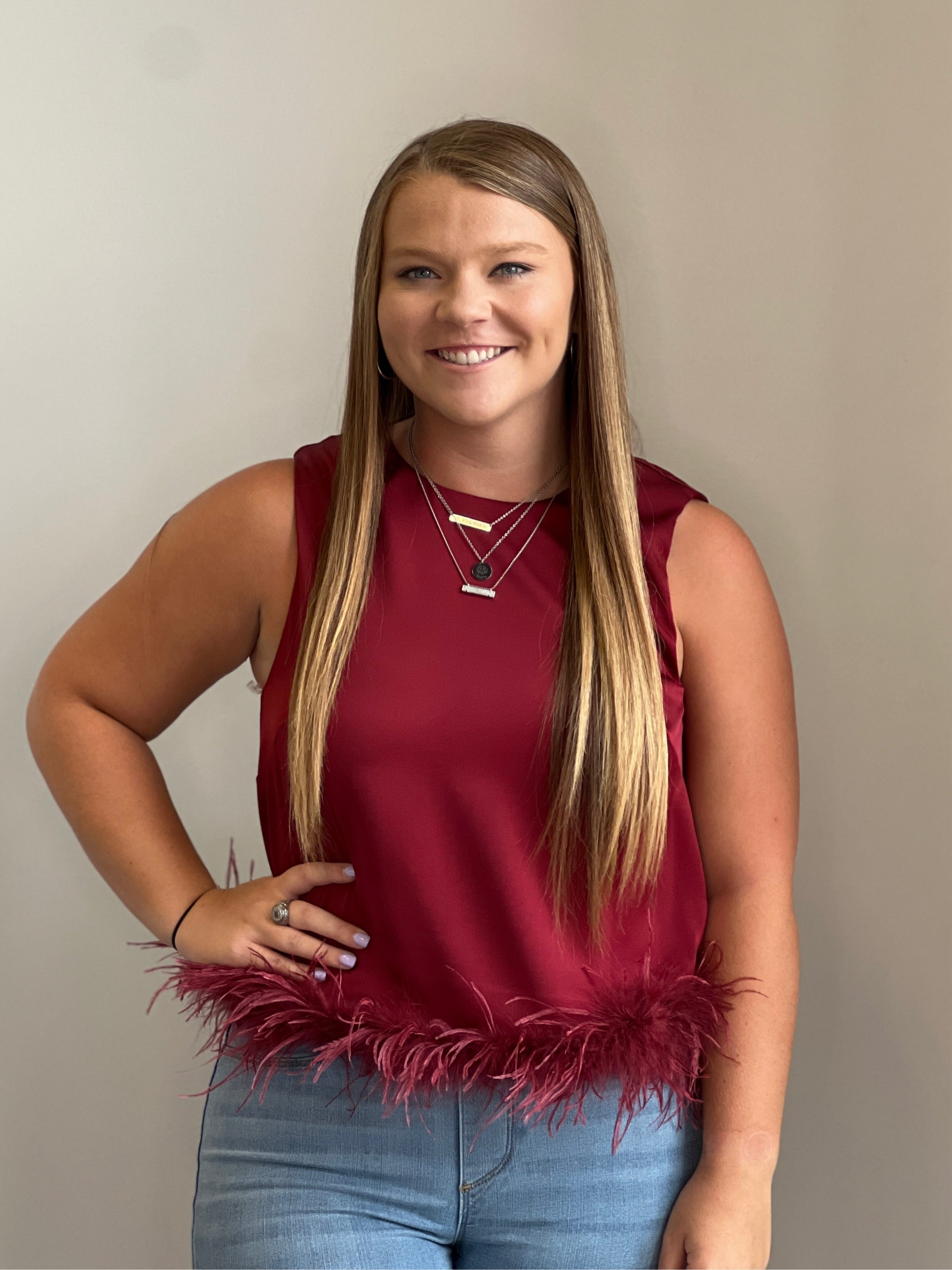 Angel Crop Tank Feather Blouse – Allie and Me Boutique